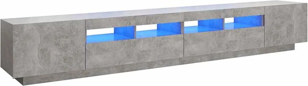 TV skříňka s LED osvětlením betonově šedá 260 x 35 x 40 cm 3081919