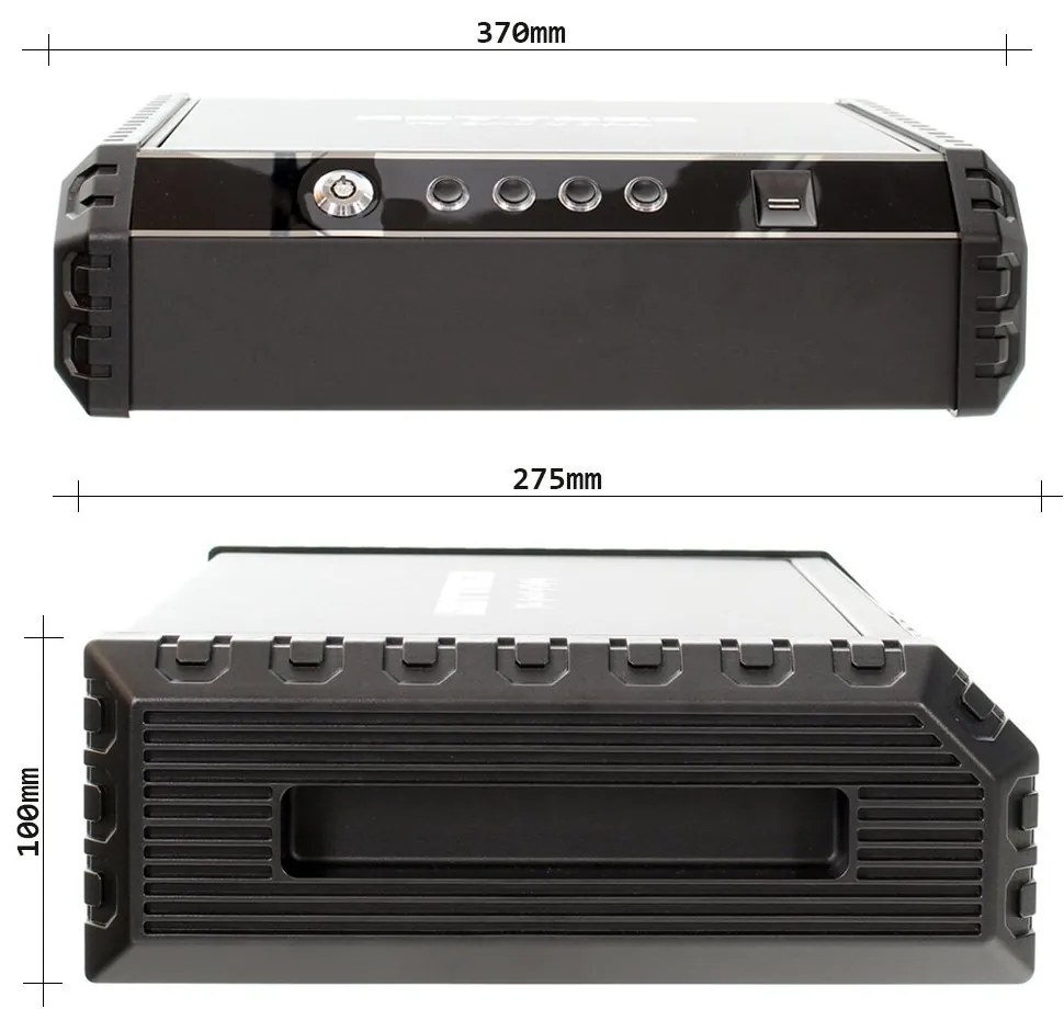 Bezpečnostní schránka na cennosti a zbraně GUNMASTER XL, 100 x 370 x 275 mm