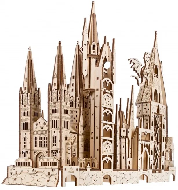 Ugears 3D dřevěné mechanické puzzle Hrad Bradavice, Harry Potter