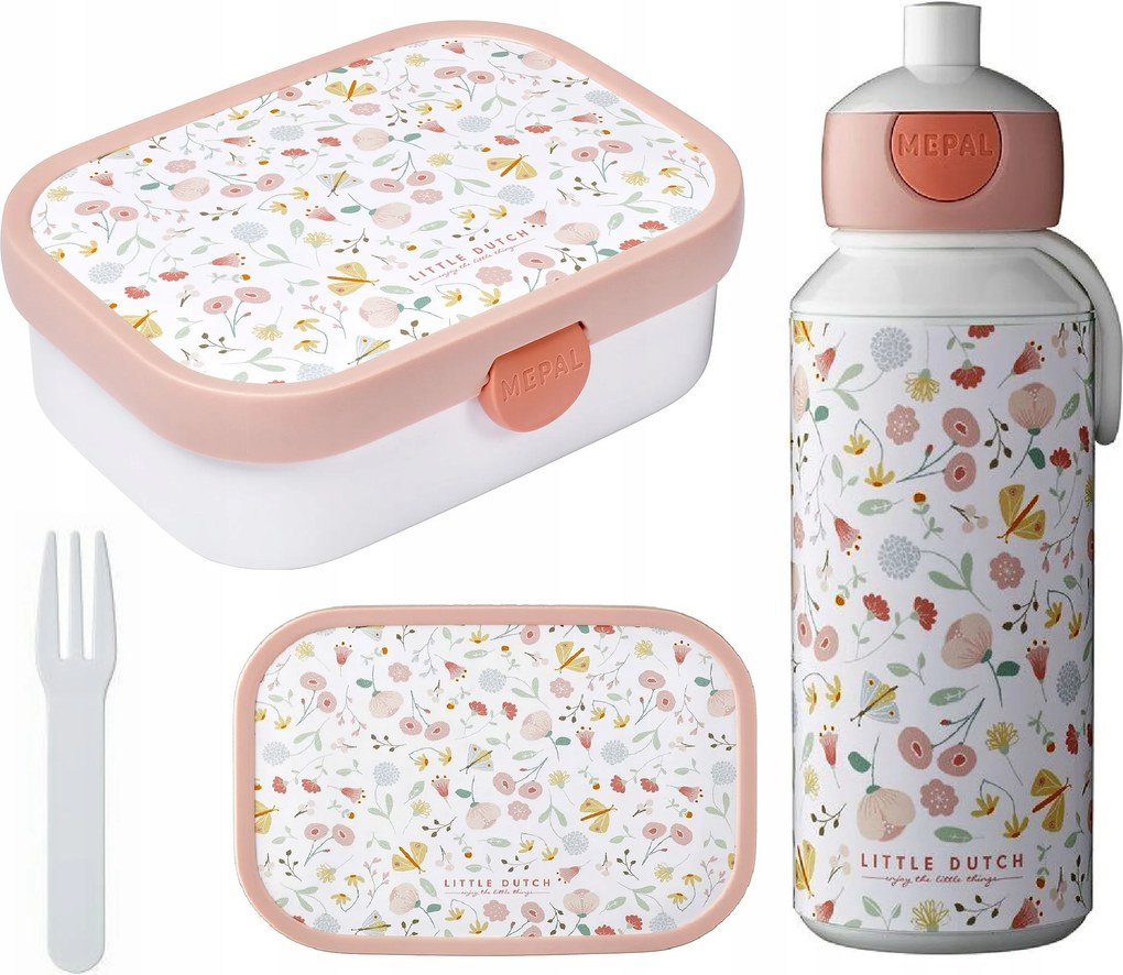 Little Dutch Lunchbox Snídaňový Lahev Na Pití Motýli Květiny Bez Bpa