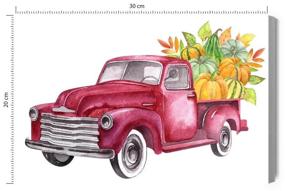 Obraz Retro Kamion Na Zeleninu Nedostatek Nedostatek Přírodní plátno 100x70