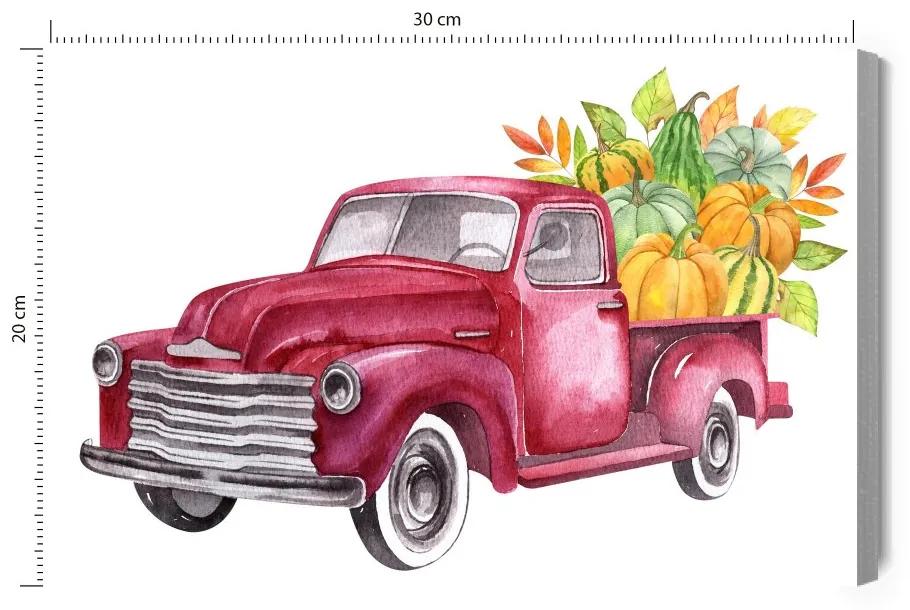 Obraz Retro Kamion Na Zeleninu Nedostatek Nedostatek Přírodní plátno 70x50