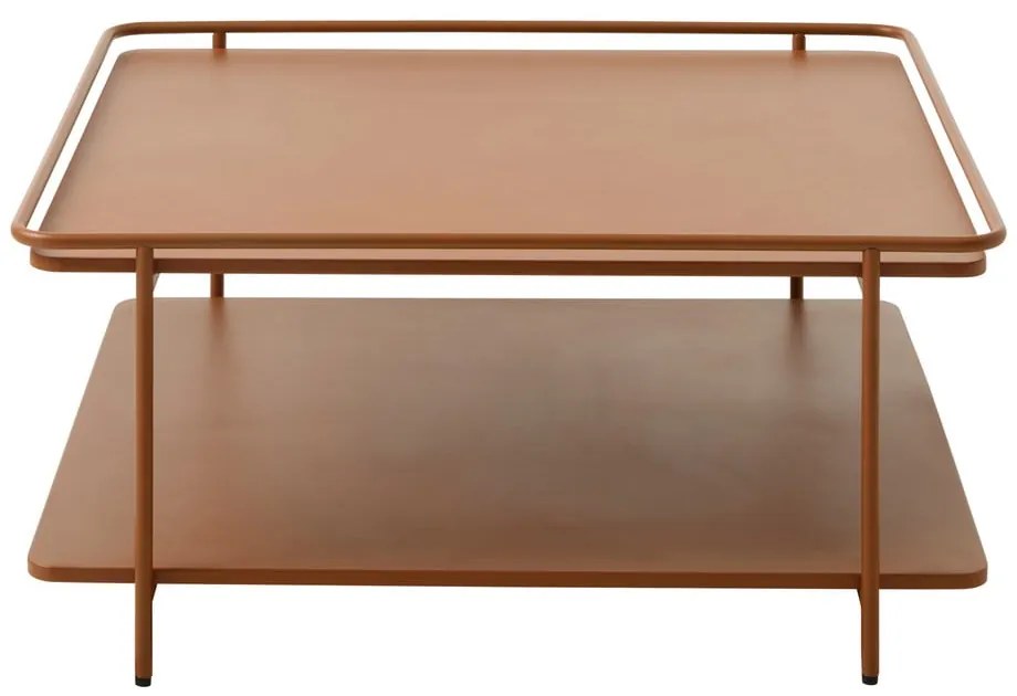 Kovový konferenční stolek v terakotové barvě 75x75 cm Yuba – Unique Furniture