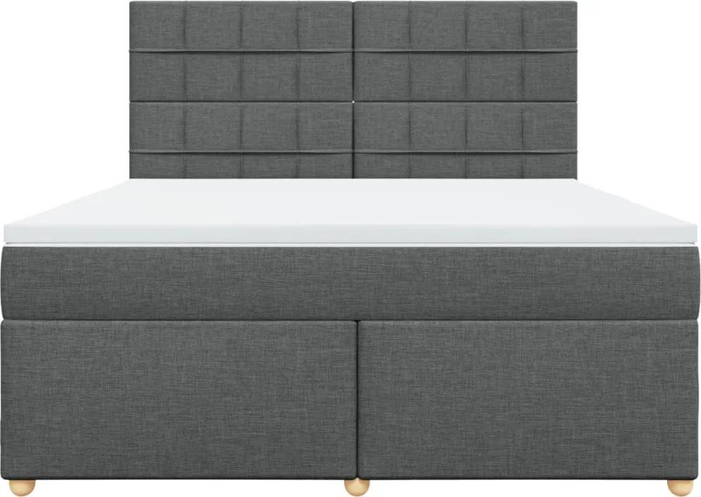 Box spring postel s matrací tmavě šedá 180x200 cm textil 3291360