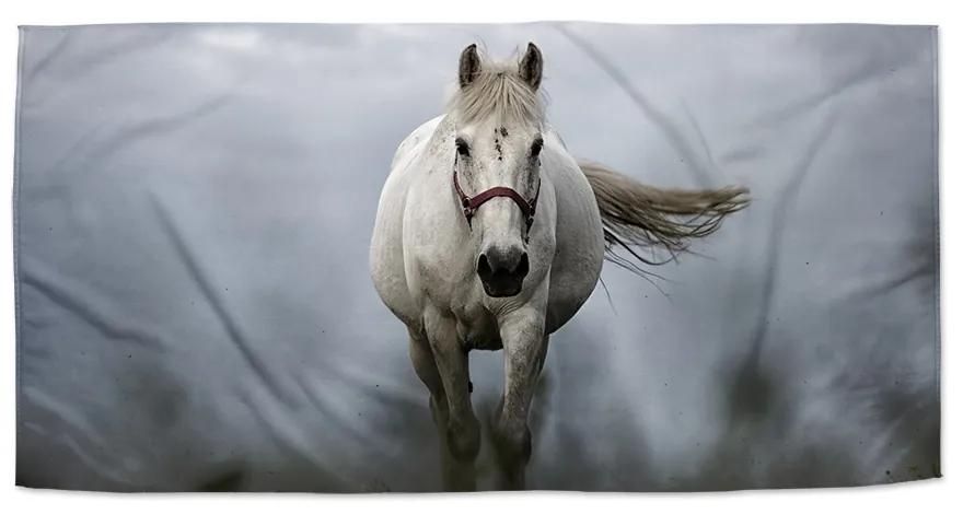 Ručník SABLIO - Bílý kůň 3 50x100 cm