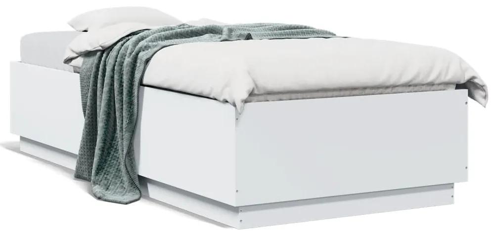Rám postele s LED osvětlením bílý 90 x 200 cm kompozitní dřevo,  3209632