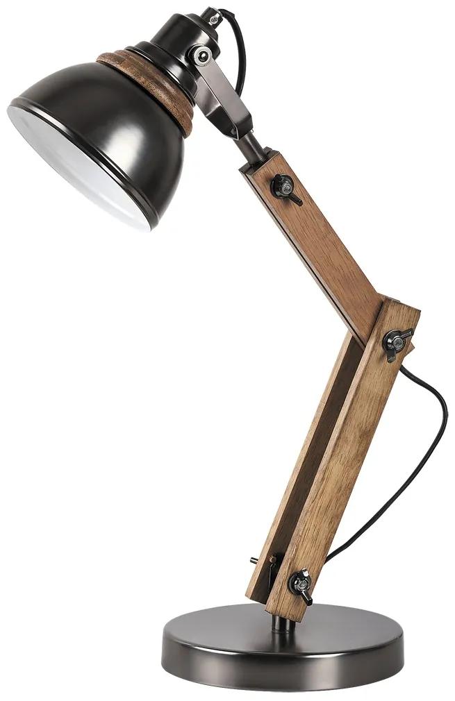 Rabalux 4199 AKSEL - Stolní industriální  lampa s dřevěnou monturou