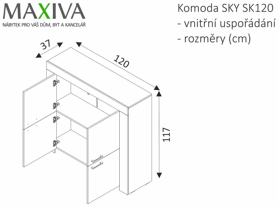 MAXIVA Komoda - SKY SK120, dub country