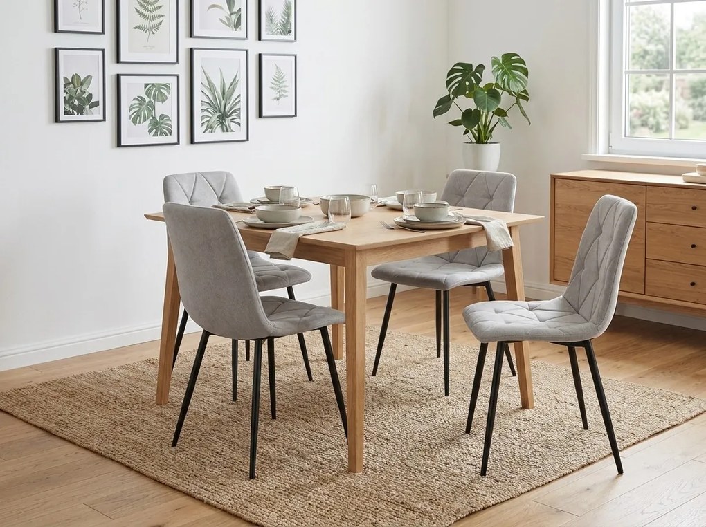 Šedá židle LIBRA PLATINUM GREY s černými nohami