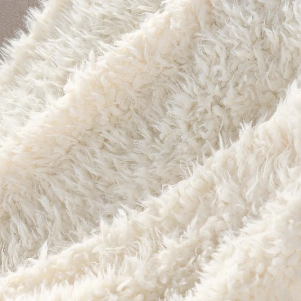 Krémová deka z umělé kožešiny 220x240 cm Mouton – douceur d'intérieur
