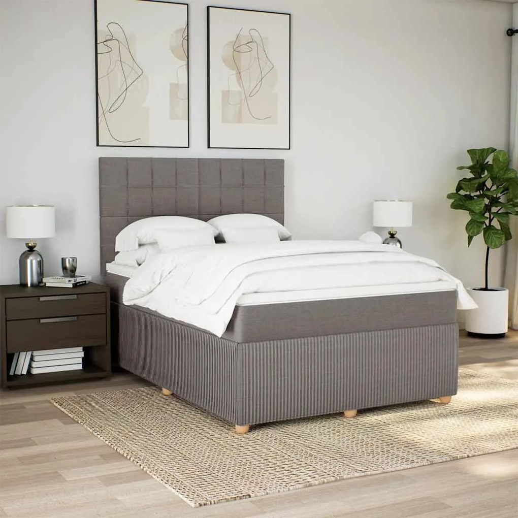 Box spring postel s matrací taupe 140x200 cm textil 3292083
