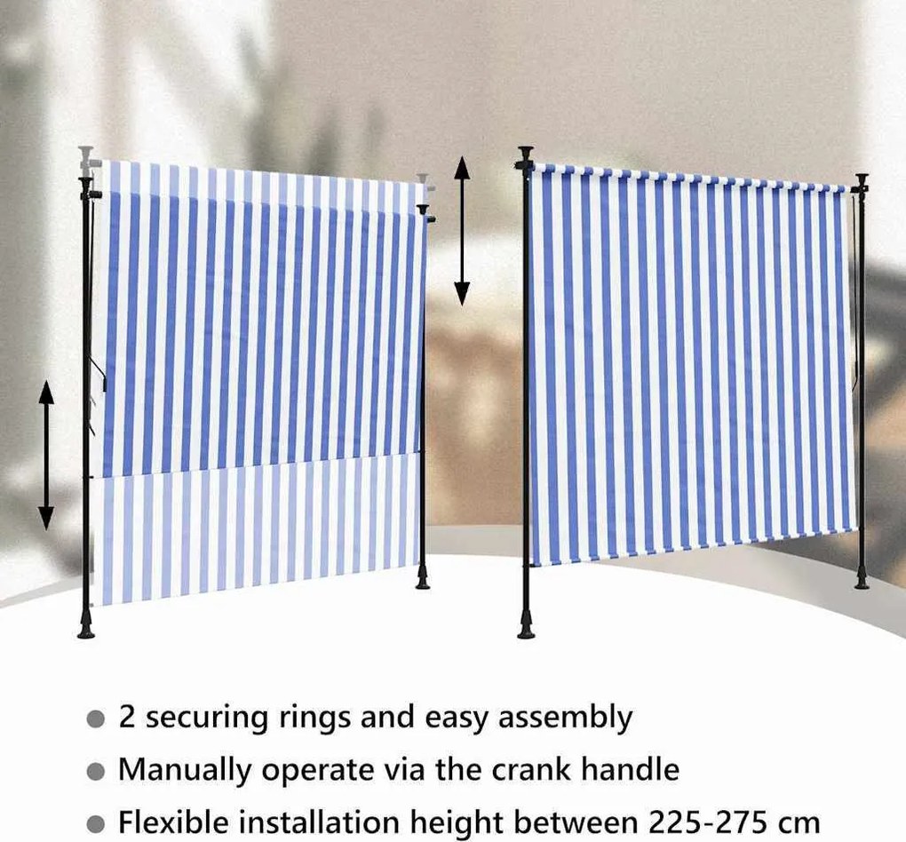 vidaXL Venkovní roleta 200 x 270 cm [368771] Barva: Oranžová