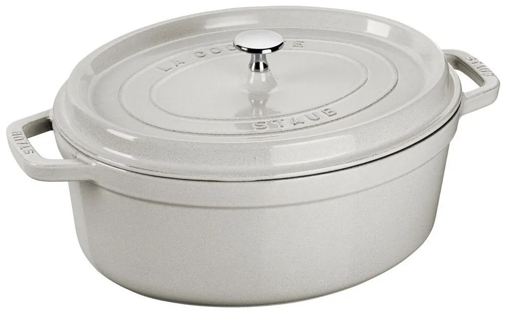 Hrnec STAUB  oválný 37 cm bílý lanýž 8l