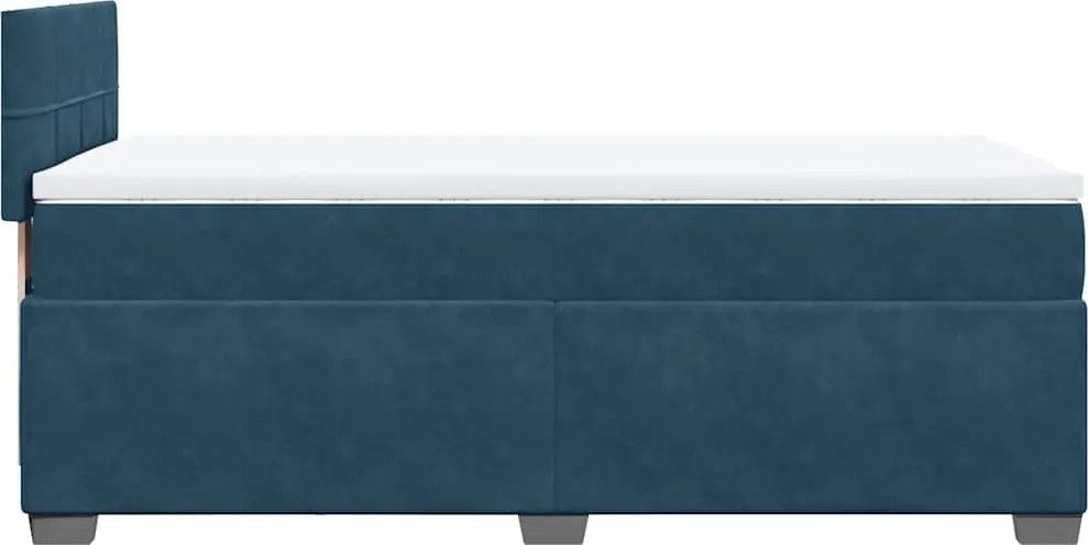 Box spring postel s matrací modrá 90 x 200 cm samet 3288526