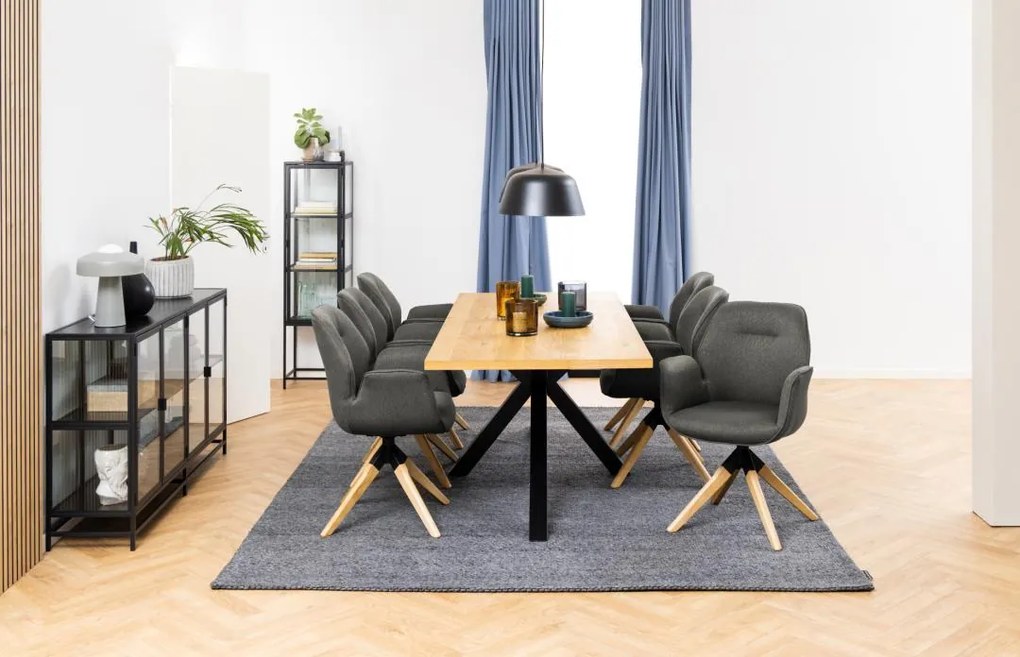 ACTONA GROUP Jídelní židle AURA s dřevěnou podstavou tmavě šedá 0000090269