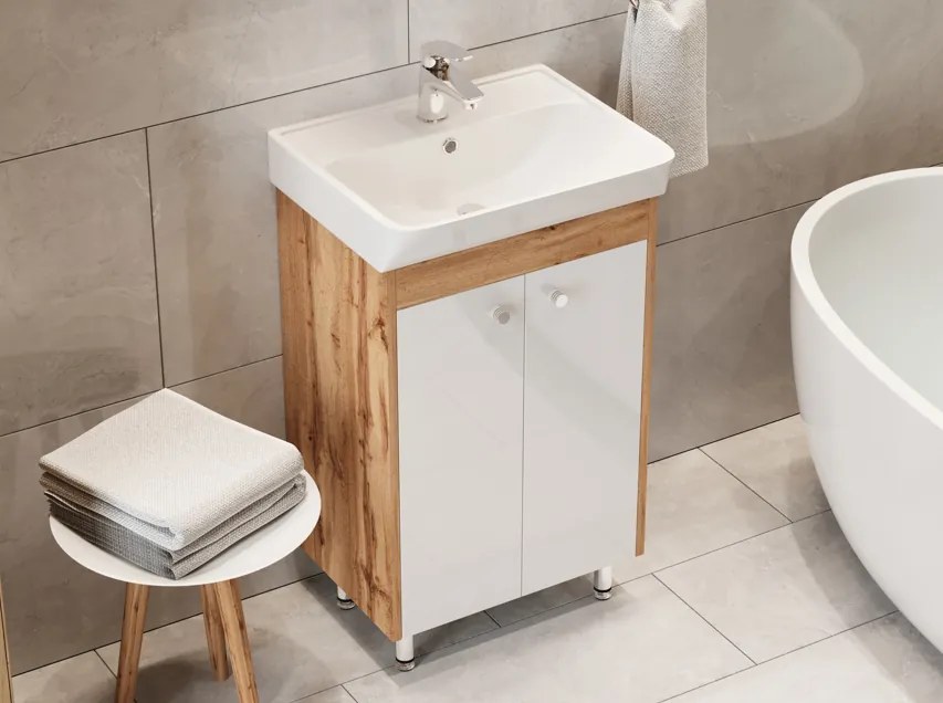 Lavedo Trinity Wotan Oak 45 koupelnová skříňka s umyvadlem