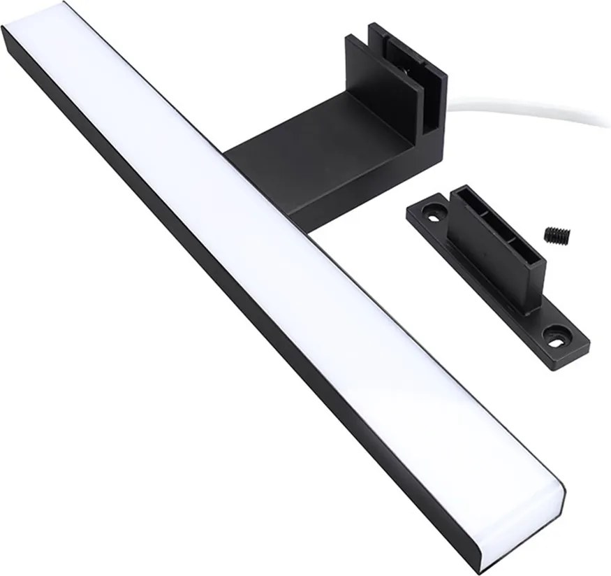 Mereo, Mereo Led koupelnové osvětlení nad zrcadlo, černá, 40 cm, 7 W, 455 lm, 4000 K, IP44, 230 V, MER-CN700B40