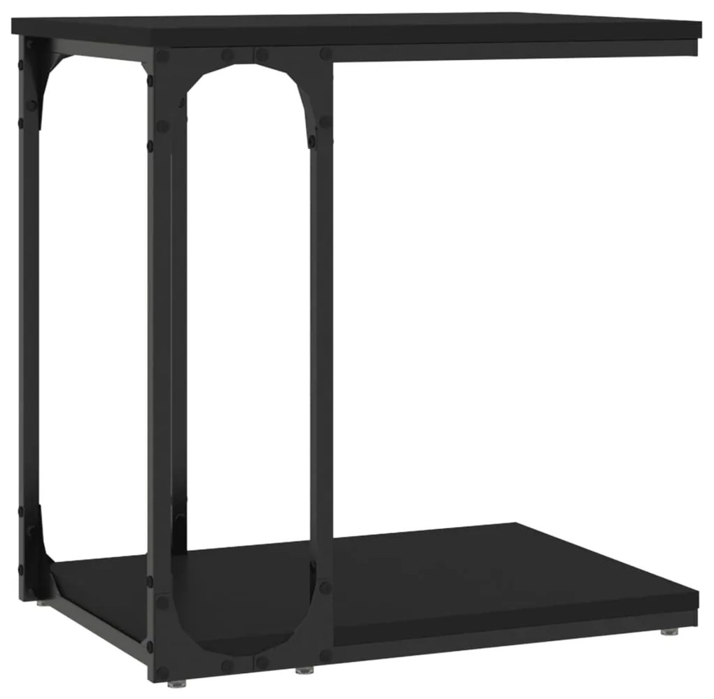 Odkládací stolek černý 50 x 35 x 52 cm kompozitní dřevo - Default Title