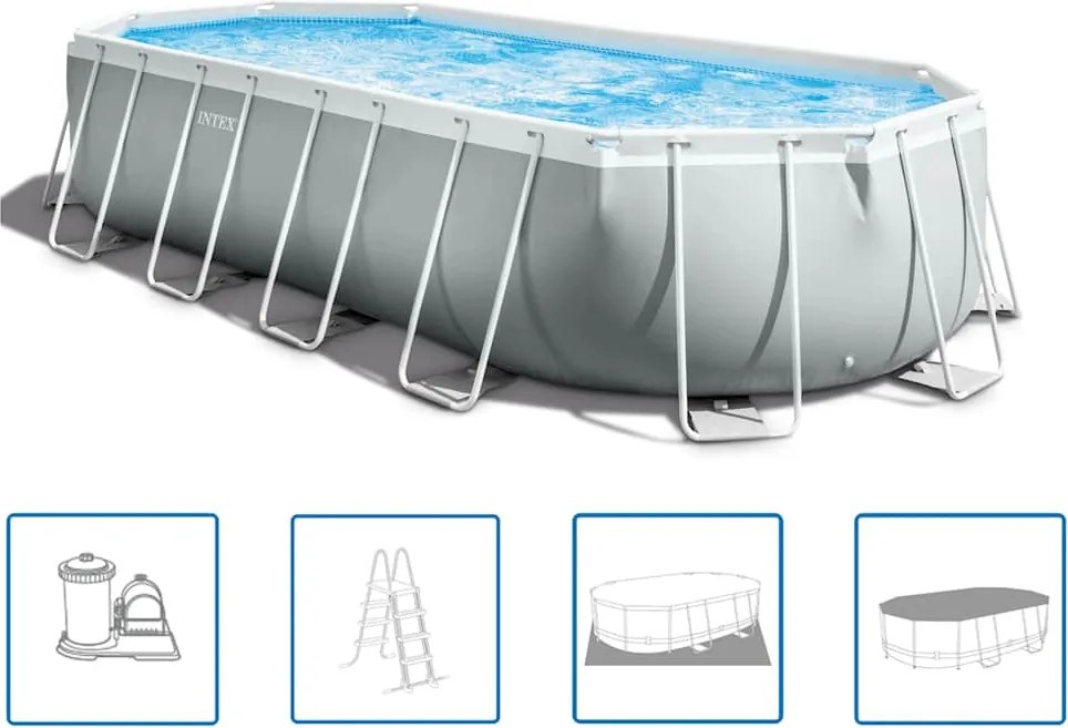 INTEX Bazén Prism Frame s příslušenstvím oválný 610x305x122 cm 26798GN