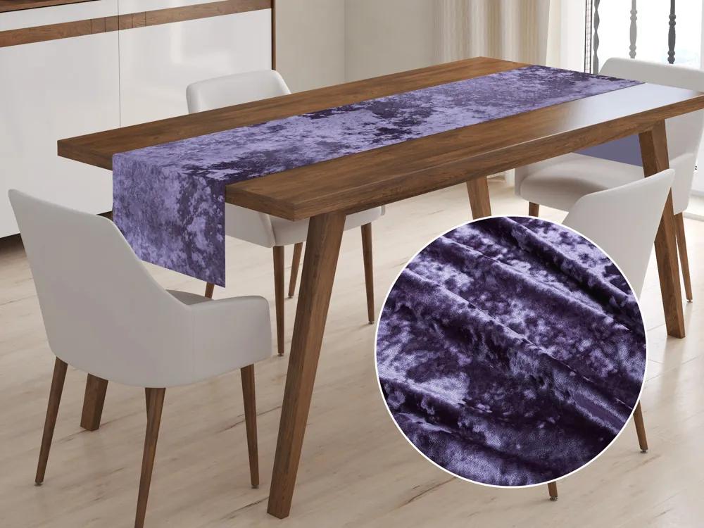 Biante Sametový běhoun na stůl Diana DI-006 Tmavě fialový 20x160 cm