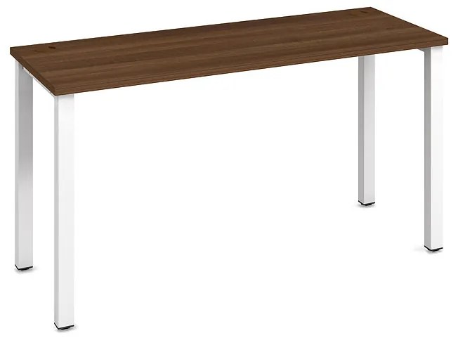 Stůl pracovní rovný 140 cm hl. 60 cm - Hobis Uni UE 1400 Dekor stolové desky: ořech, Barva nohou: bílá