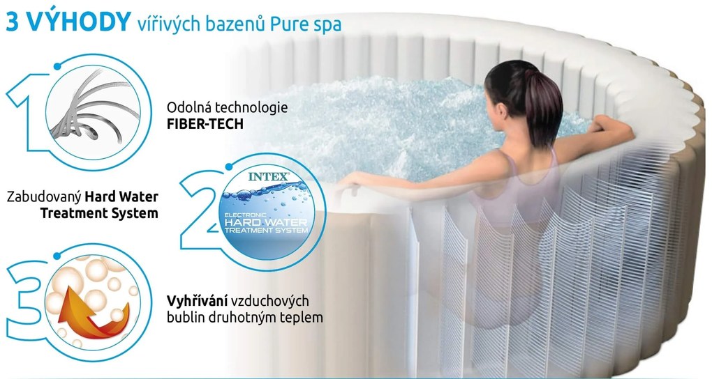 Intex | Vířivý bazén Pure Spa - Bubble HWS + Solární sprcha UNO 20 l | 19900167