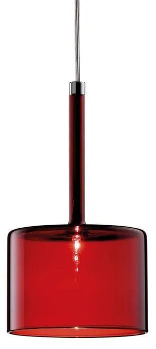 Axolight Spillray G, závěsné svítidlo z červeného skla, LED 1,5W G4 prům. 14cm