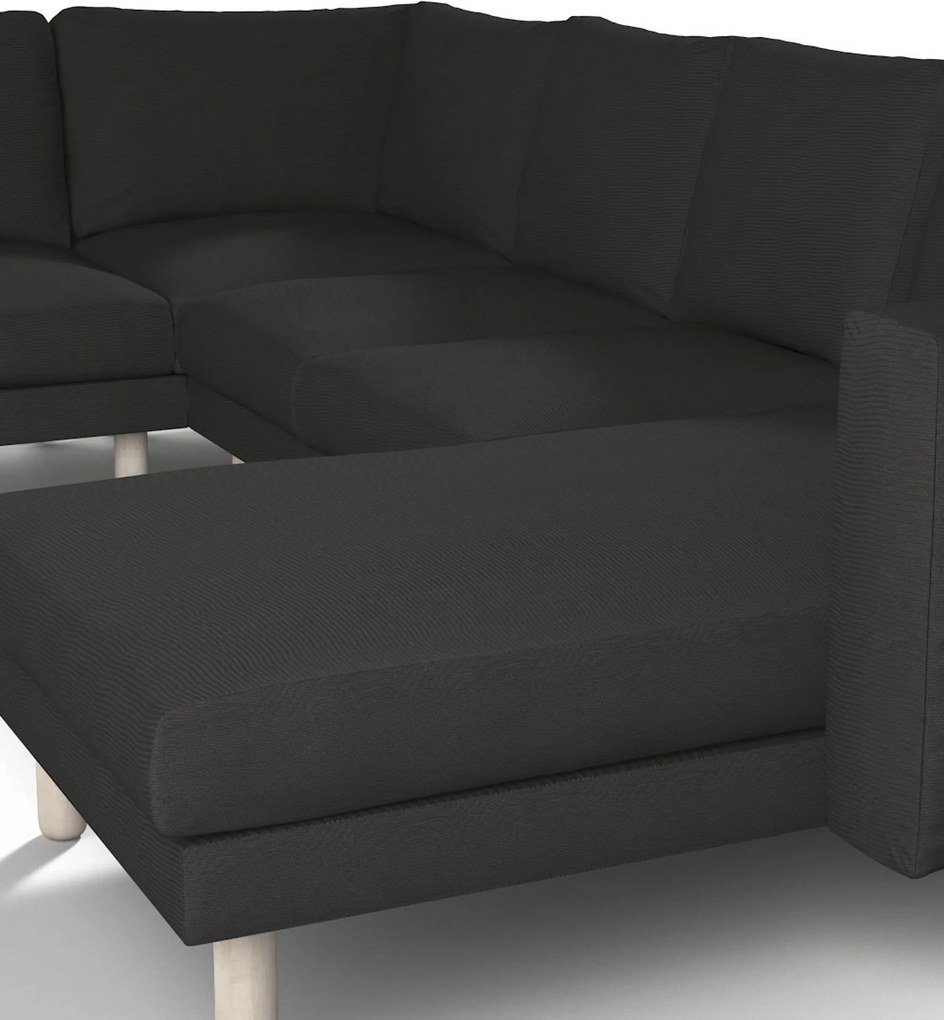 Potah na pohovku IKEA Norsborg rohová, 5-místná se šezlongem barva černá látka pletený vzor