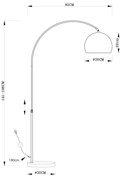 GLOBO 58227 - stojací lampa NEWCASTLE 1xE27/40W