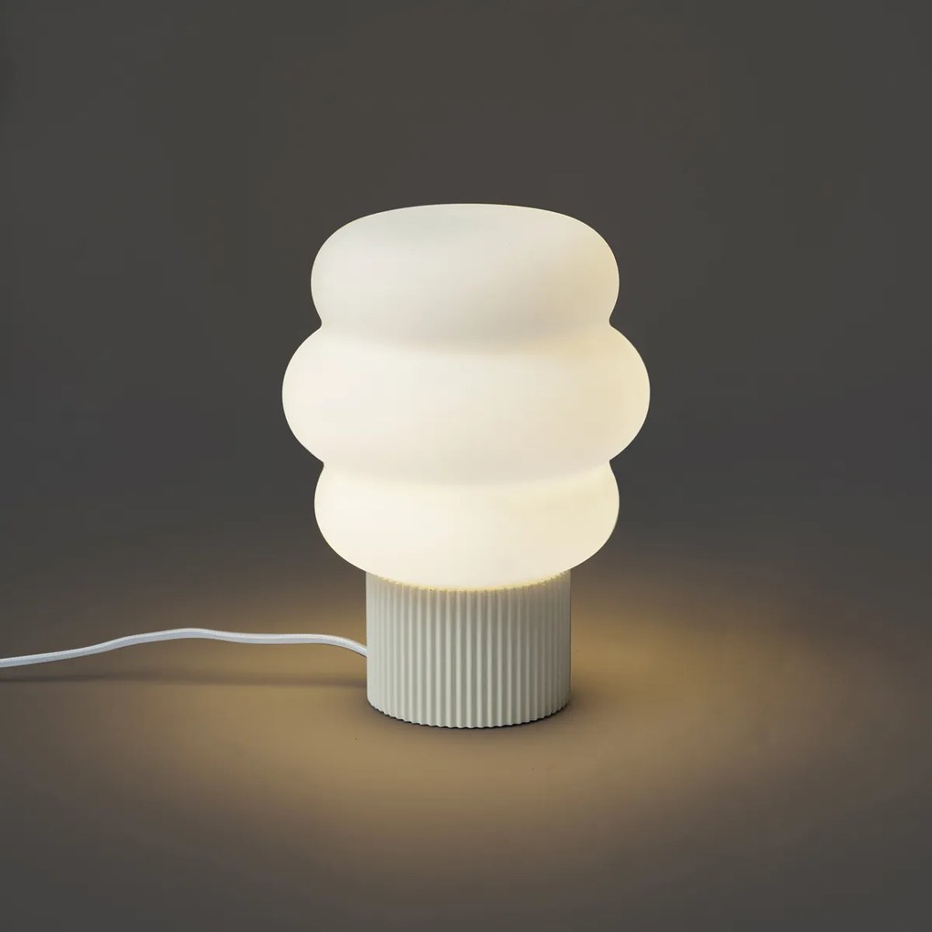 Japandi stolní lampa béžová s opálovým sklem 18cm - Kumo