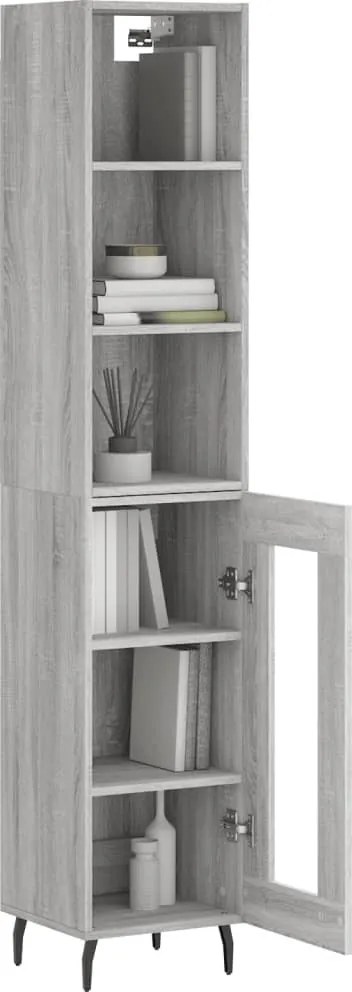 vidaXL Skříň highboard 34,5 x 34 x 180 cm kompozitní dřevo [3189915] Barva: hnědý dub