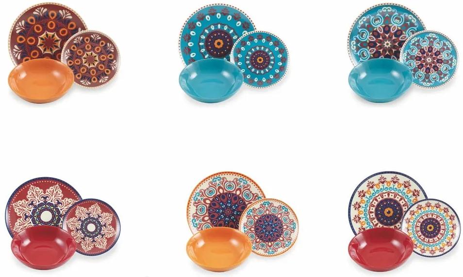 18dílná sada barevného nádobí z porcelánu a kameniny Villa'd Este Shiraz