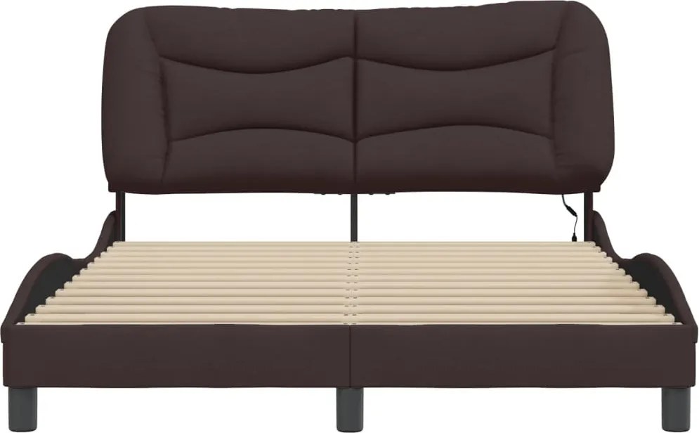 Rám postele s LED bez matrace Hvar Tmavě hnědá 120x200 cm Látka 3213693