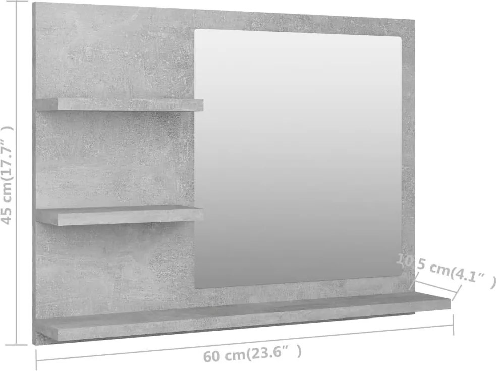 vidaXL Koupelnové zrcadlo 60 x 10,5 x 45 cm dřevotříska [815661] Barva: Bílá