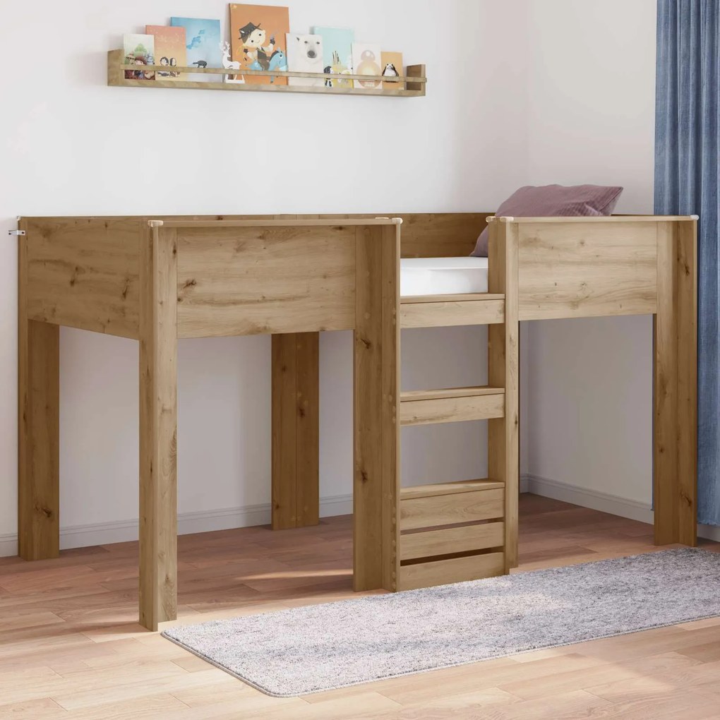 Patrová postel pro děti Artisanový dub 90 x 190 cm 3410482