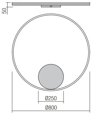 Redo group Redo Orbit direct, nástěnné/stropní kruhové svítidlo, 55W LED 3000K stmívatelné TRIAC, černá, prům. 80cm