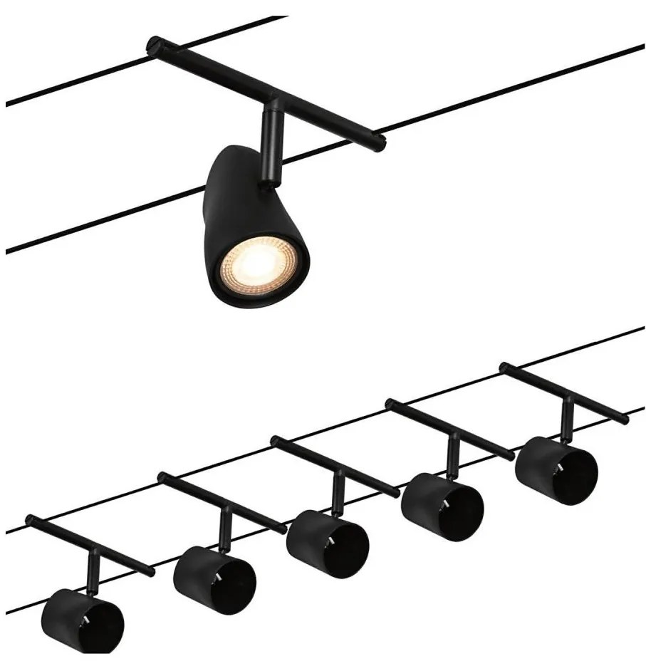 Paulmann 94469 - SADA 5xGU5,3/10W Bodové svítidlo CUP 230V černá