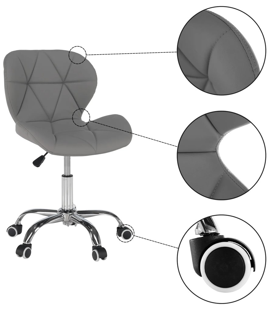 Kancelářská židle NOMI - kov, ekokůže, šedá / chrom