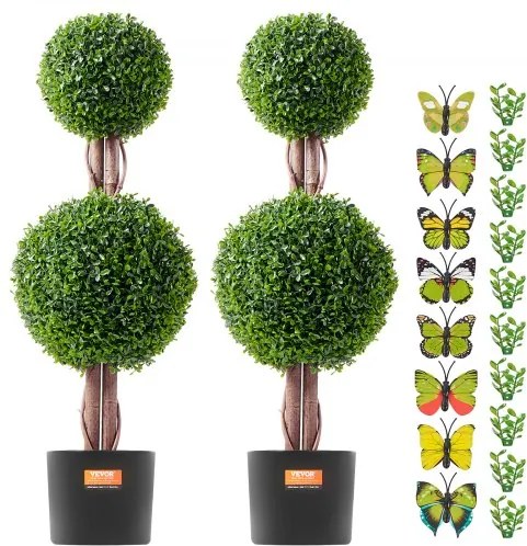 2 Kusů 0,9 m Umělý buxus Topiary Strom Umělá rostlina UV – PE Two-Tone Milan Grass