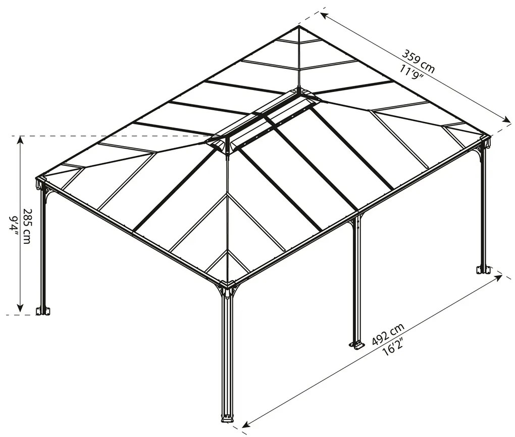 Zahradní hliníkový altán Palram Martinique 5000