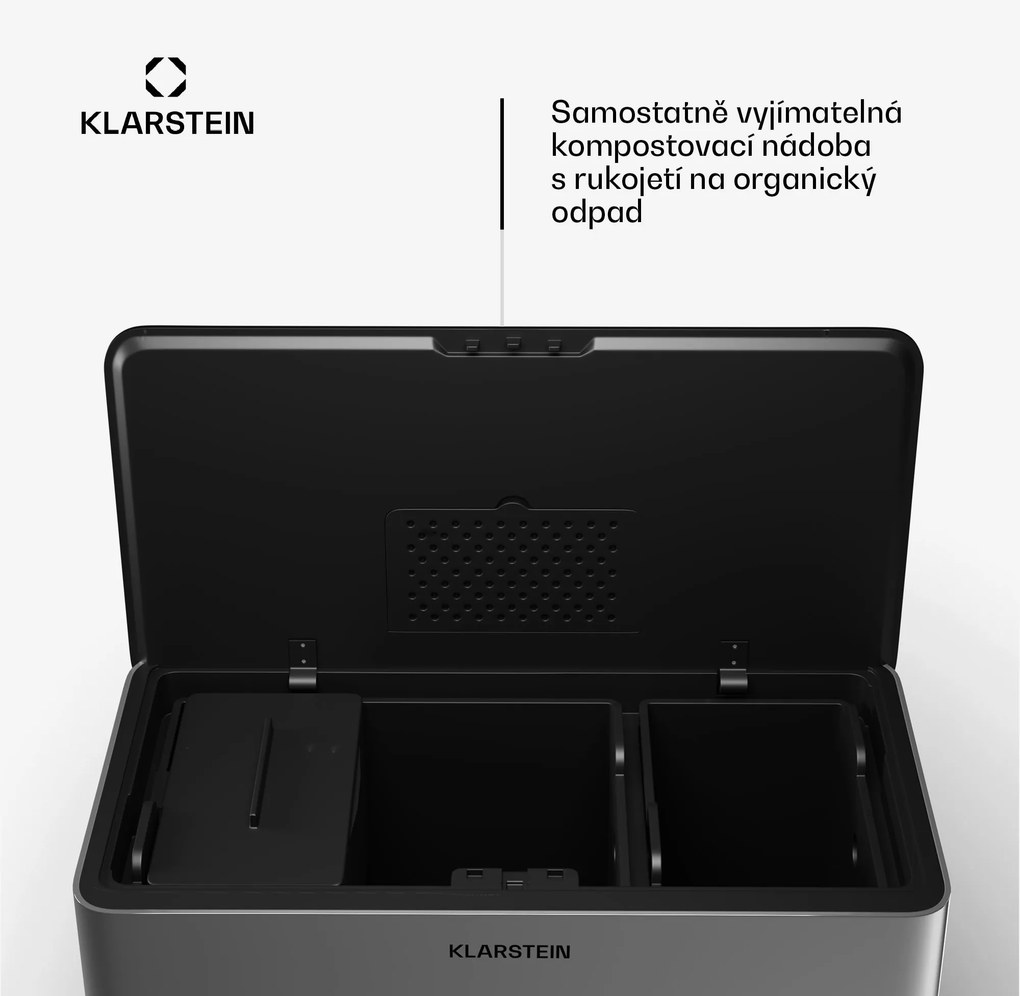 Klarstein Yuma odpadkový koš 40 l včetně kompostéru se stojany a pachovým filtrem