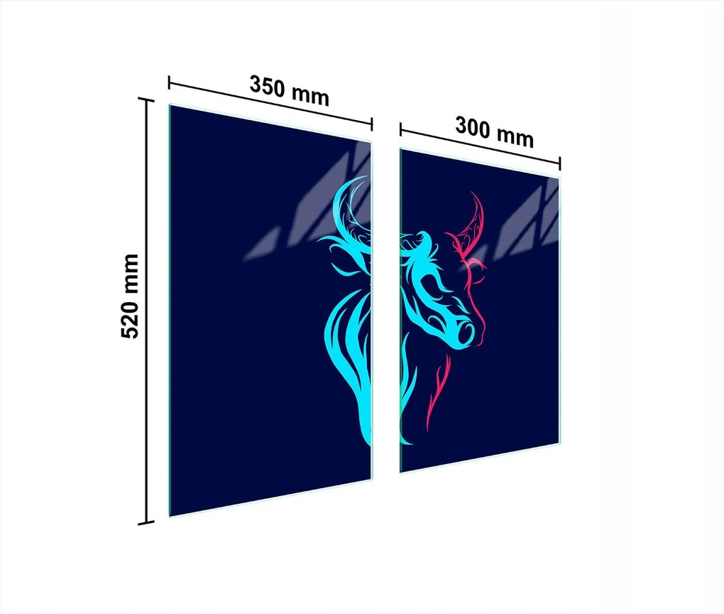 Skleněná Ochranná Deska Do Kuchyně 65x52 Býk
