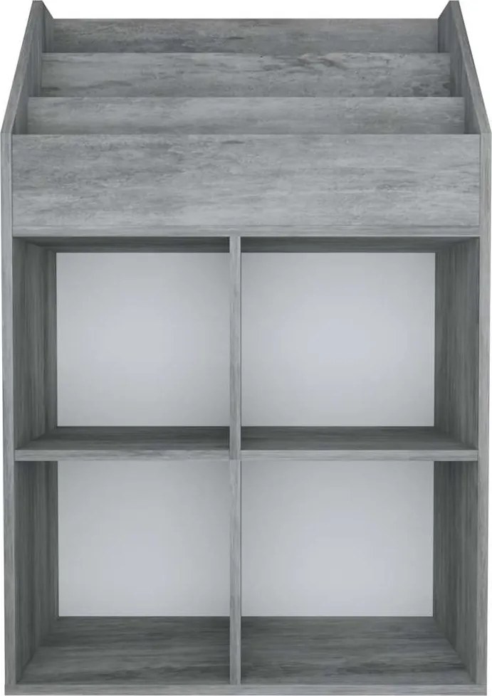 Dětský regál na časopisy betonově šedý 71x30x114 cm kompozit 339531