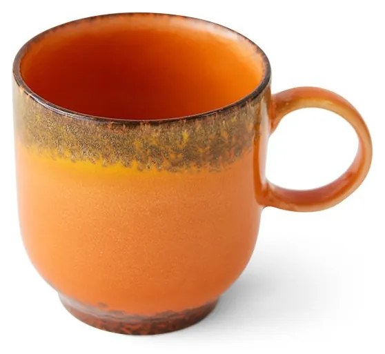 HK living Hrnek Coffee Mug Liberica 70's – 200 ml, oranžová barva, keramika