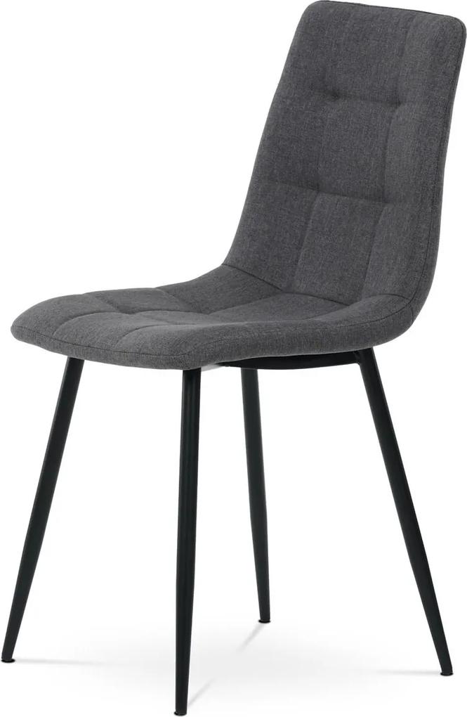 Autronic Židle jídelní, šedá látka, kov černý mat DCL-974 GREY2