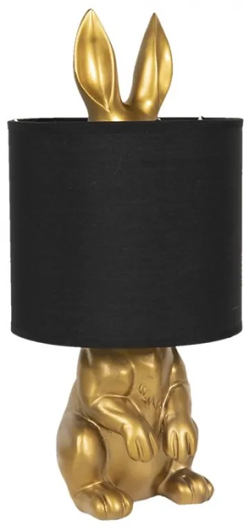 Stolní lampa v designu zlatého zajíce s textilním stínidlem