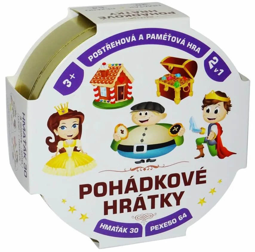 Pohádkové hrátky 2v1 společenská hra v plechové krabičce 10x4cm 4ks v boxu