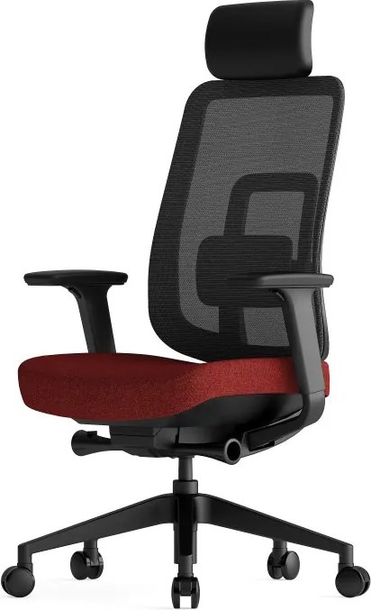 Office Pro Kancelářská ergonomická židle K42  SP – síť/ čalouněná, červená
