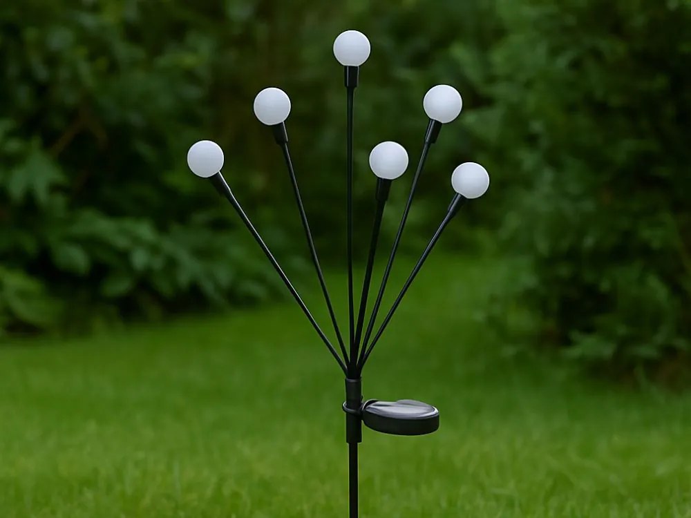 Verk Group SOLÁRNÍ ZAHRADNÍ SVÍTIDLA KULIČKY 2 KUSY PO 6 LED SVÍTIDLECH DÉLKA 70 CM