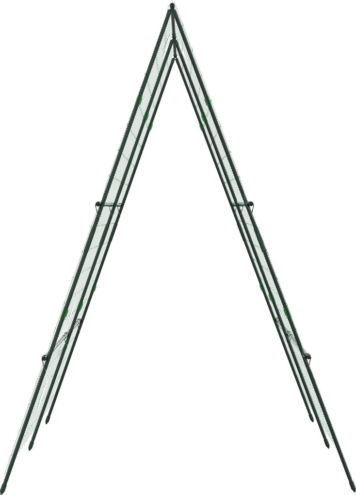 Outsunny Kovový Trellis pro Šplhající Rostliny - Zelený, Bez Rzi, 180x100x180cm, Oblouk pro Růže, Zahradní Trellis pro Rajčata, Zeleninu, Květiny, Šp…